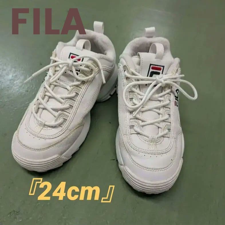 FILA ホワイト スニーカー 24cm - メルカリ