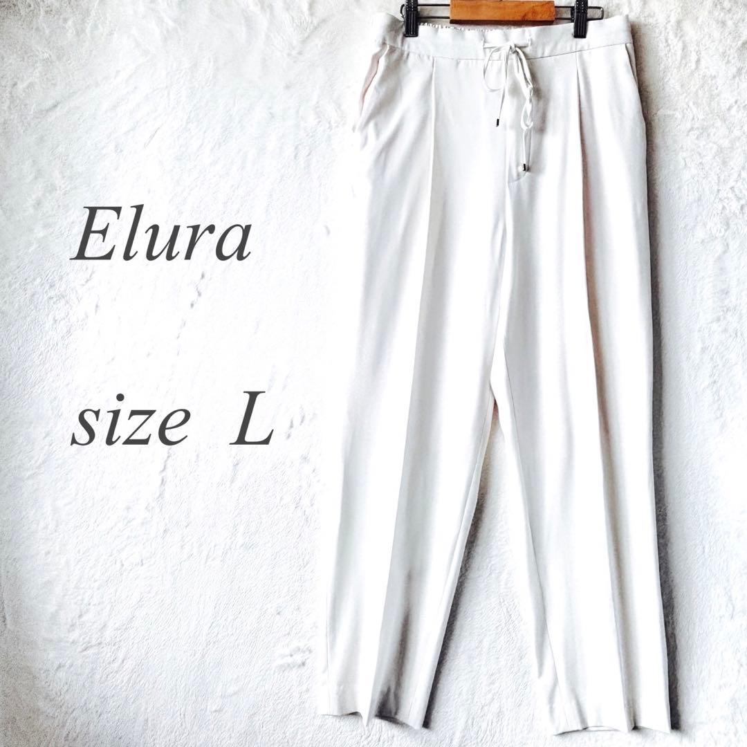 Elura 白 スラックス L 白 センタープレス ビジネス 裏地付き 424 - メルカリ