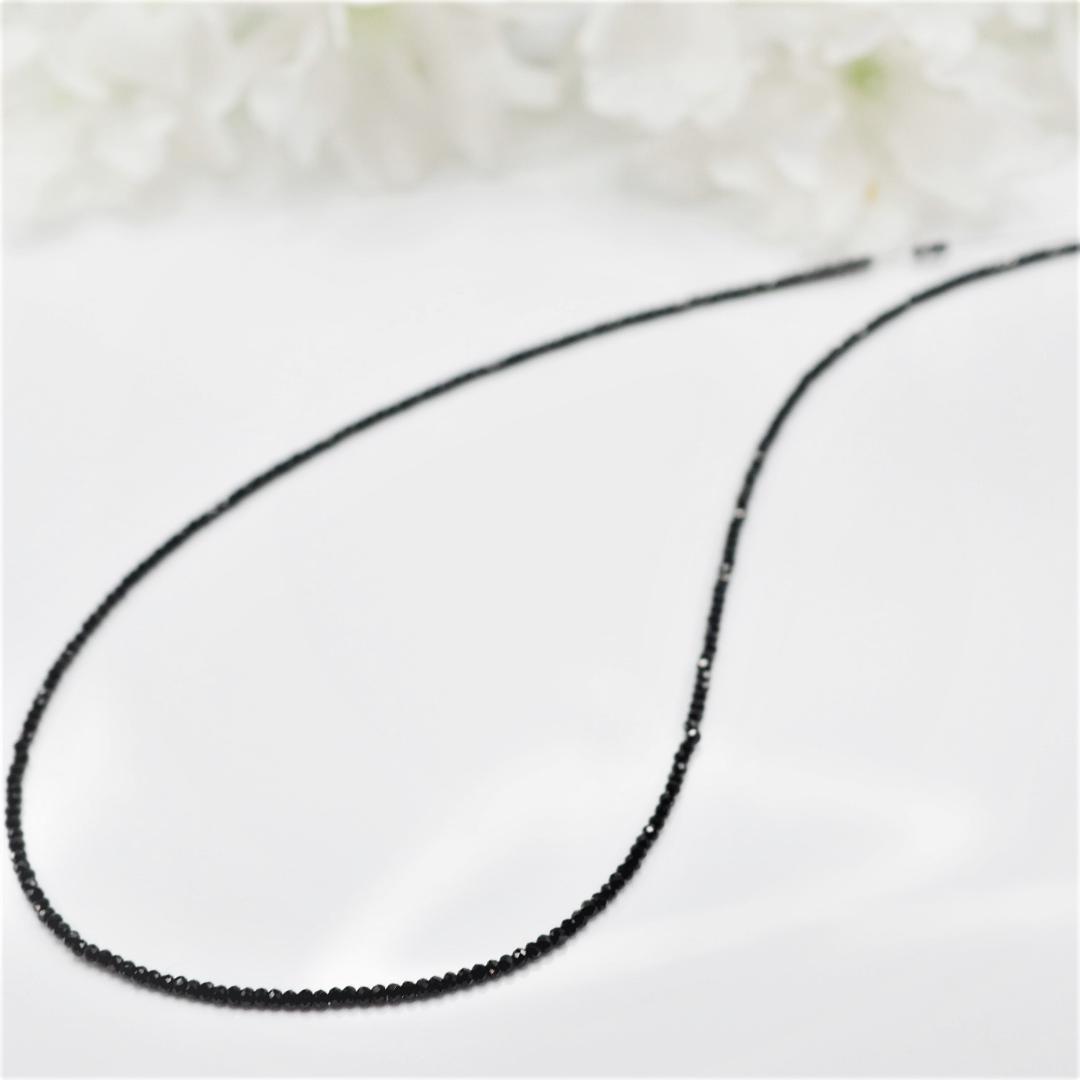 天然石 ブラックスピネル 32面カット 3mm 40cm ネックレスパーツ 特価 - メルカリ