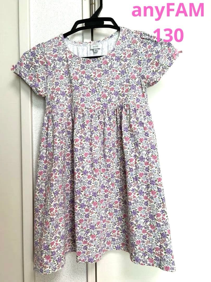 【美品】anyFAM 花柄 半袖 ワンピース 130 - メルカリ