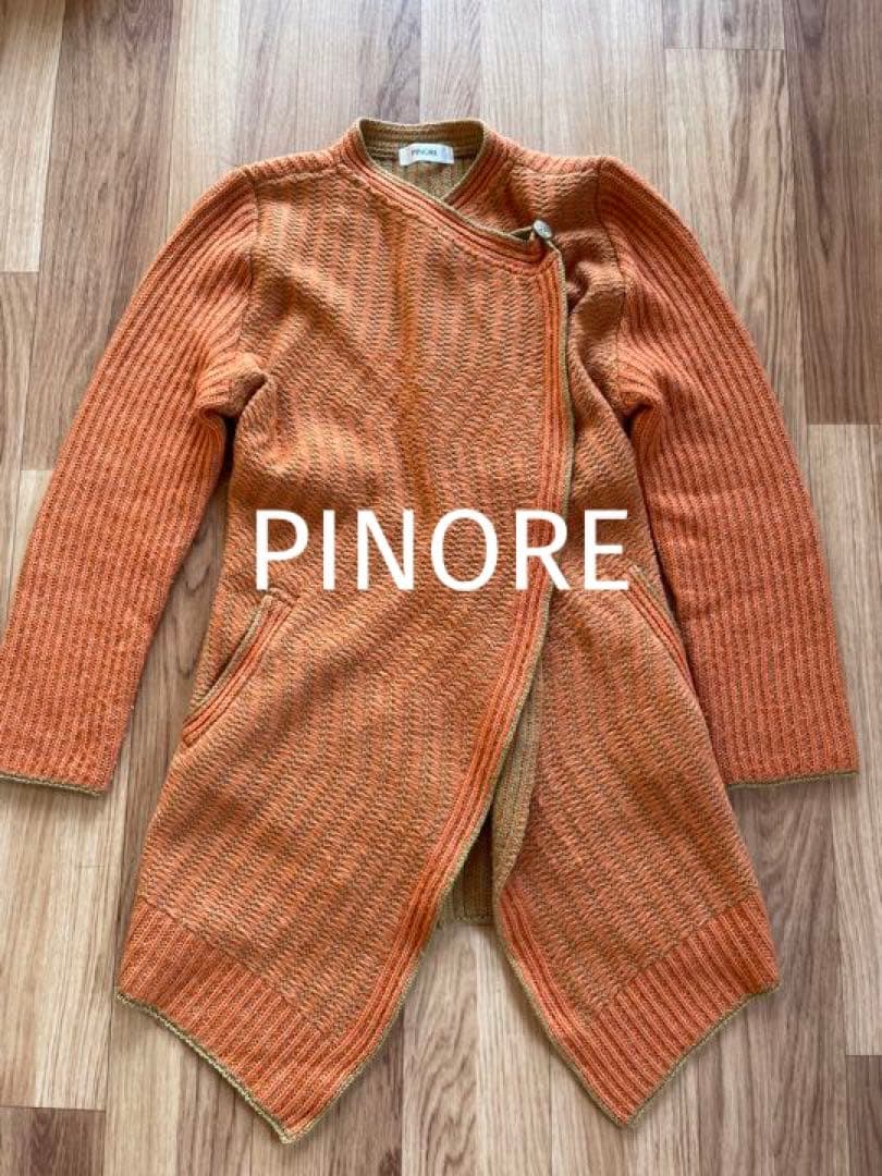 PINORE オレンジ色カーディガン - メルカリ