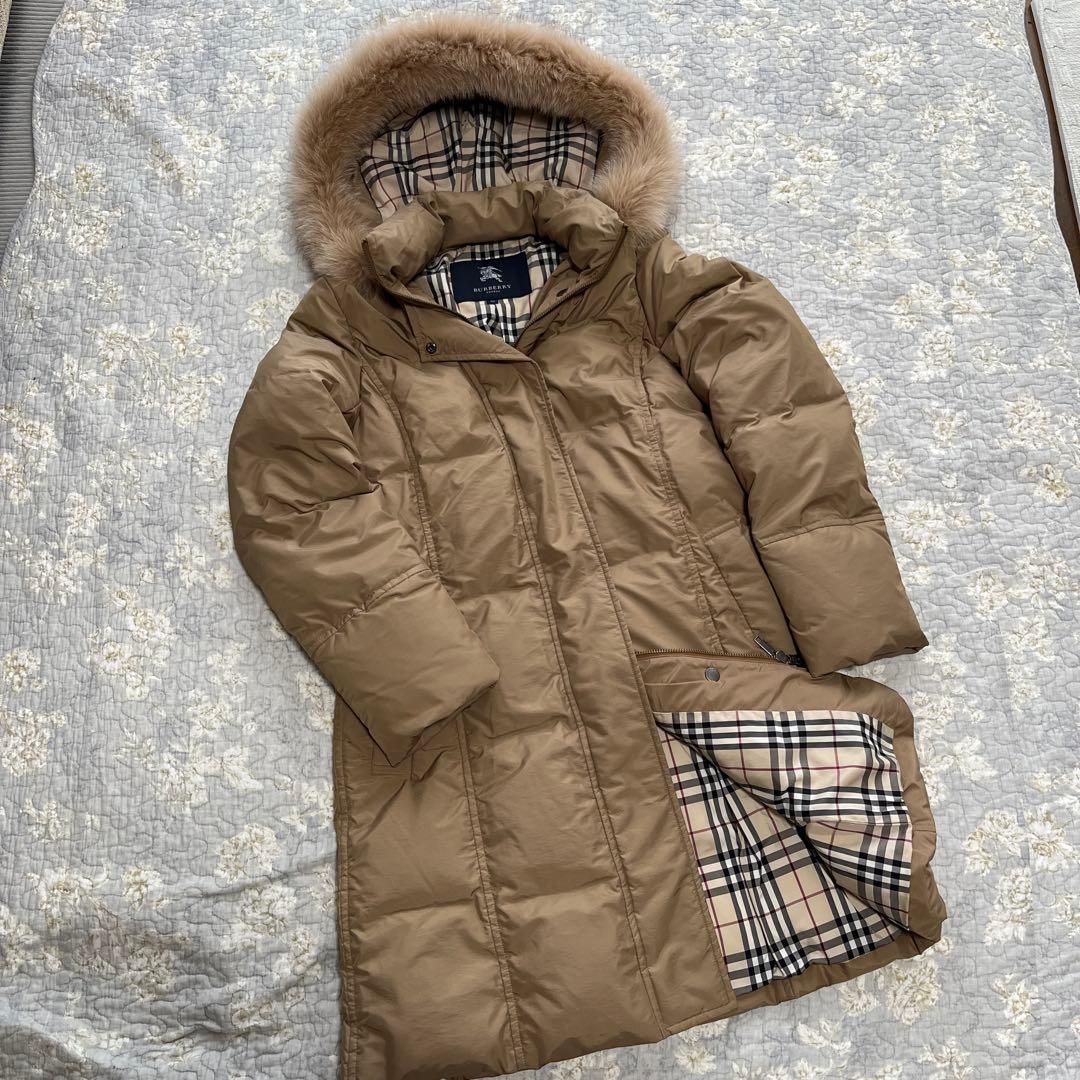 極美品 バーバリー ダウンコート ノバチェック 3way フード ファー M - メルカリ