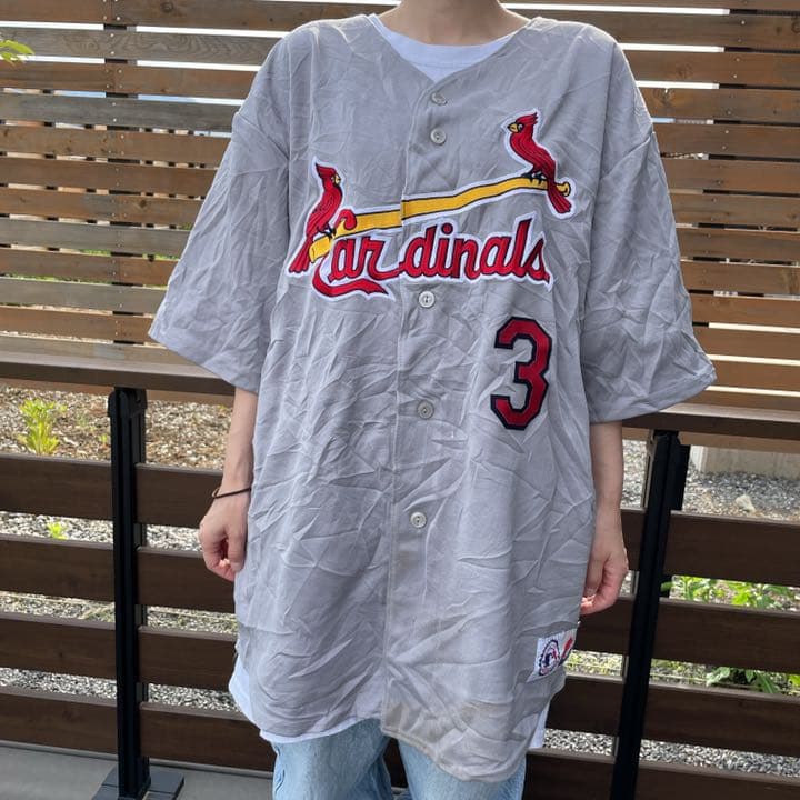 37％割引3XL(4L)激安人気新品 激レア90sマジェスティックUSA製MLBカーディナルスベースボールシャツ 古着 ジャージ トップス3XL(4L)-OTA.ON.ARENA.NE.JP