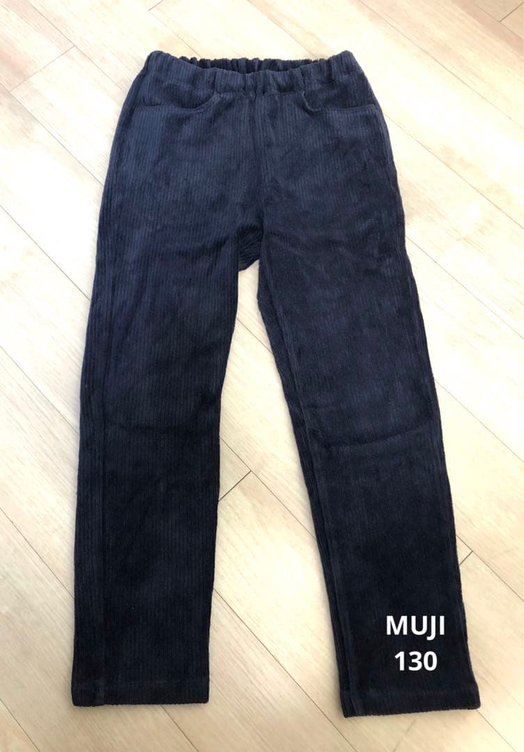 MUJI キッズ コーデュロイレギンスパンツ 130 ネイビー - メルカリ