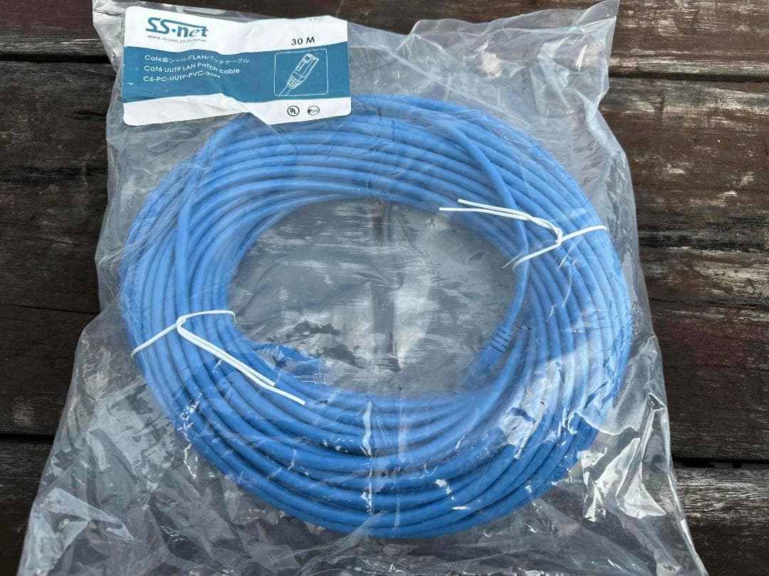 1)Cat6【30m】非シールドLANパッチケーブル（両端コネクタ付）2本Set - メルカリ