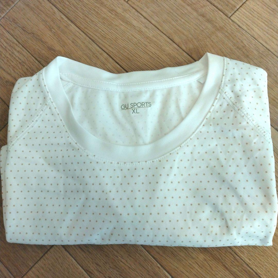 GU SPORTS XL ホワイト ドット柄 Tシャツ - メルカリ