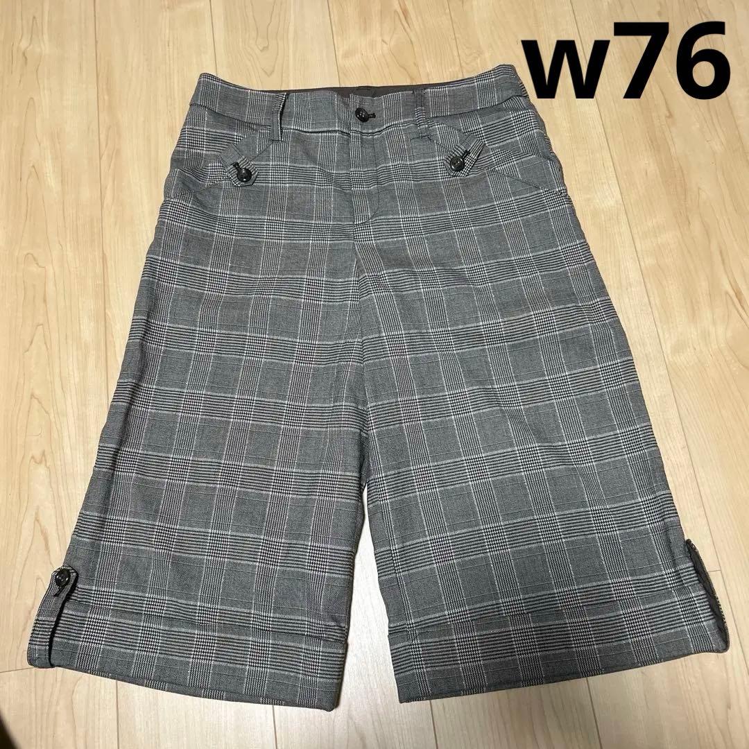 【w76大きいサイズ】タキヒヨー チェック ハーフパンツ 半ズボン LL - メルカリ