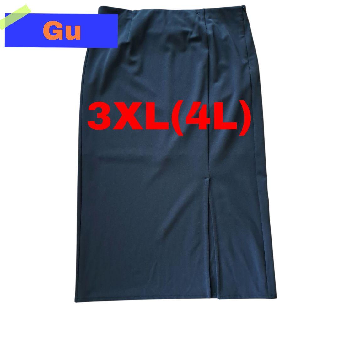 Gu【新品未使用】黒 スリット入り ナロースカート 3XL(4L) - メルカリ