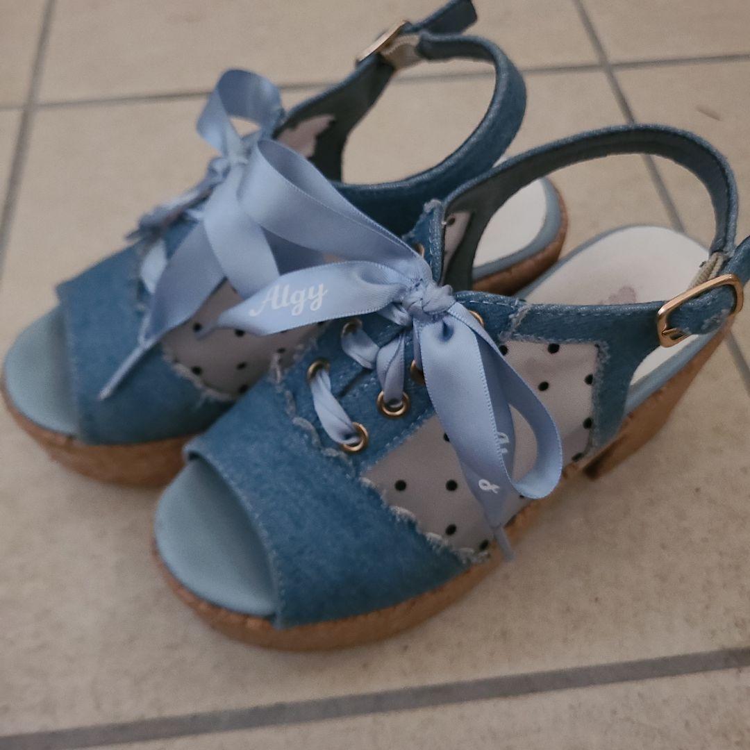 ALGY 女の子 サンダル 19cm 厚底 ギャル デニム - メルカリ