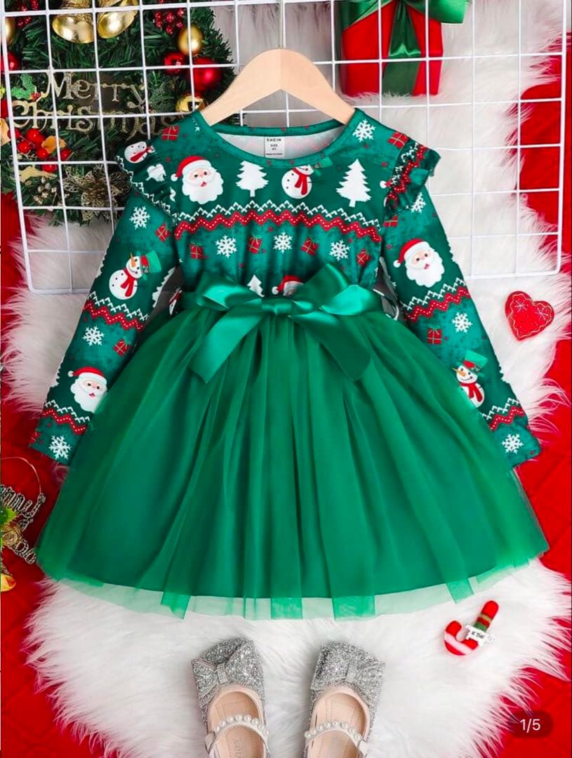 SHEIN クリスマス サンタ柄 ワンピース 5Y - メルカリ