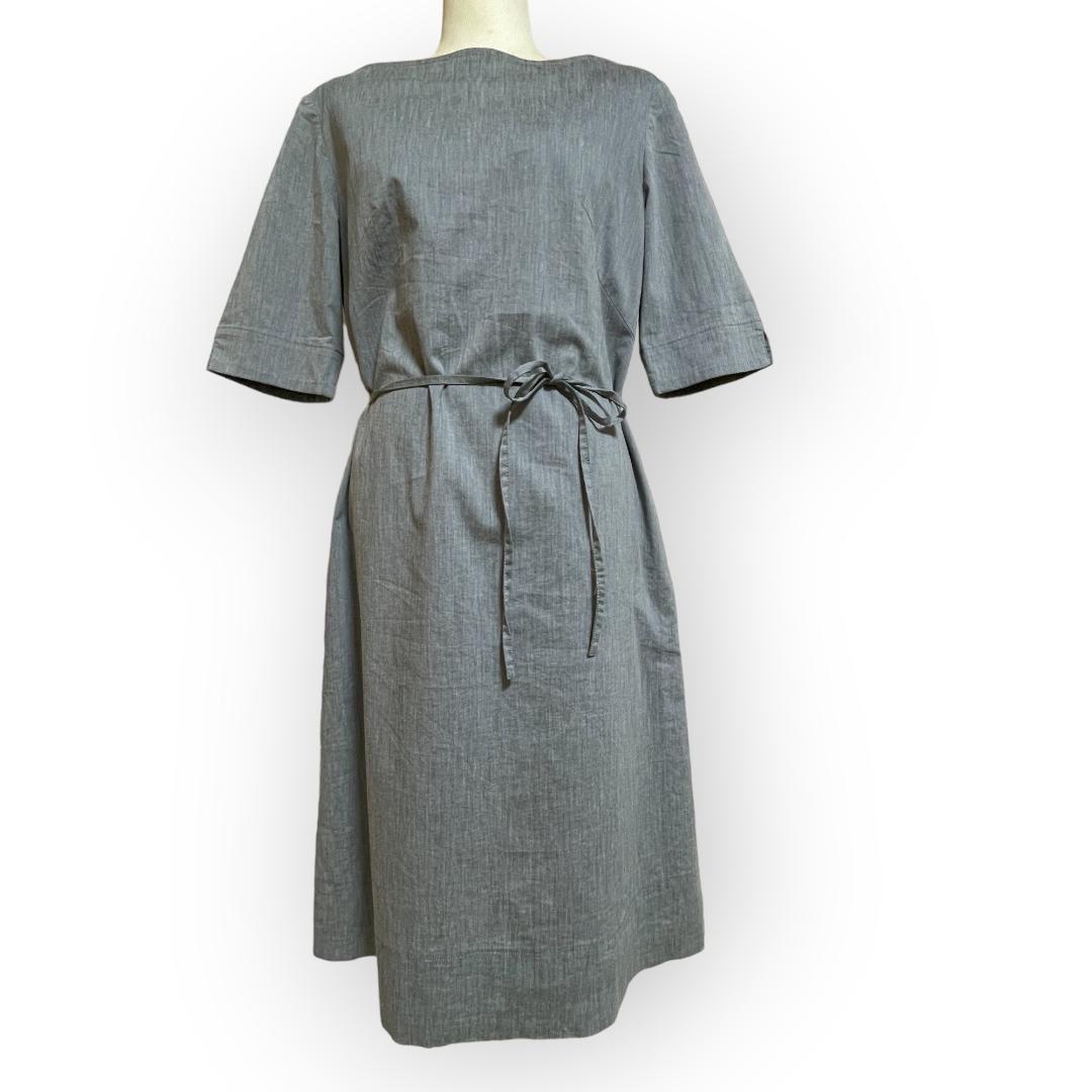 【中古】ワンピース グレー M 9AR ボードネック 涼しい レディース オフィス - メルカリ
