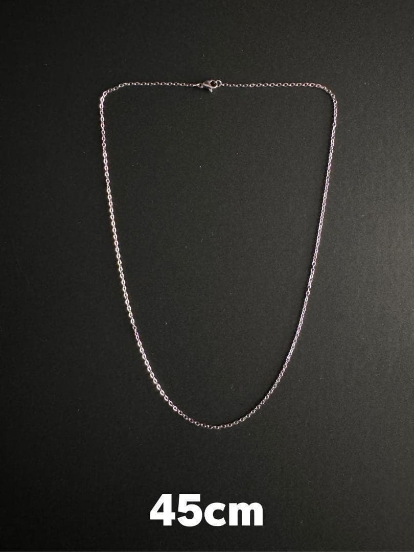 シンプルチェーンネックレス シルバー 1.3mm 45cm ステンレス a02 by メルカリ