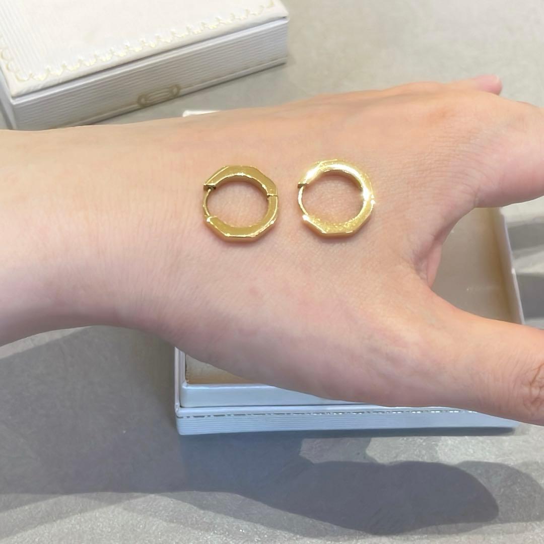 シンプルゴールドリングピアス SV925 （ゴールド14Kコーティング） - メルカリ