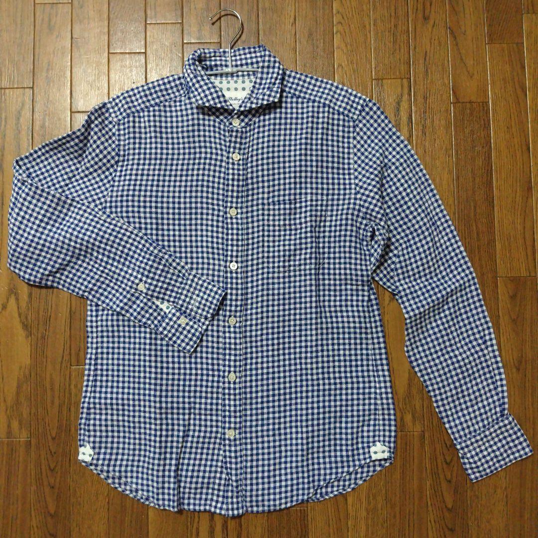NOLLEY'S メンズ ギンガムチェックシャツ 麻100% サイズS - メルカリ