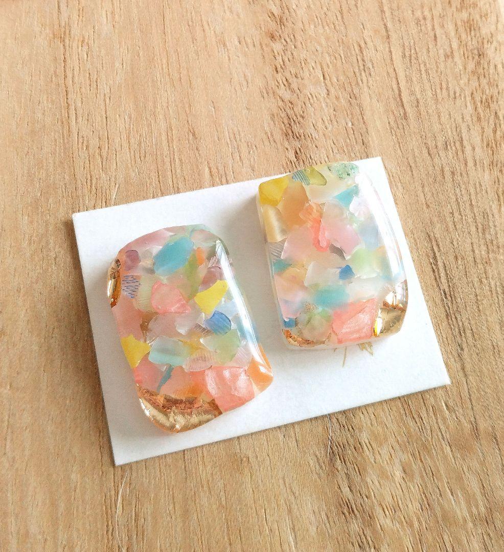 no.5875 ハンドメイド レジン ピアス イヤリング - メルカリ