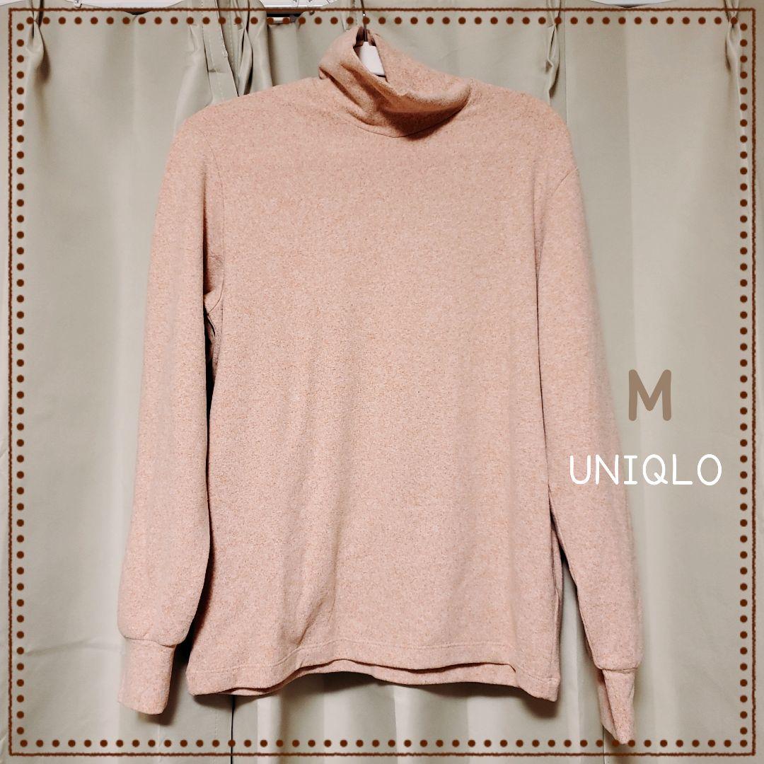 UNIQLO M タートルネックニット ピンク - メルカリ