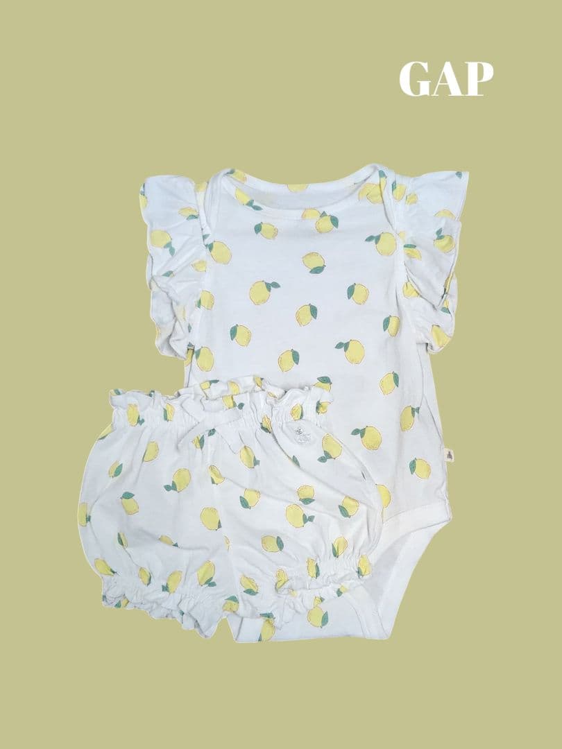 GAP レモン柄ロンパースセットアップ 半袖 3-6m - メルカリ