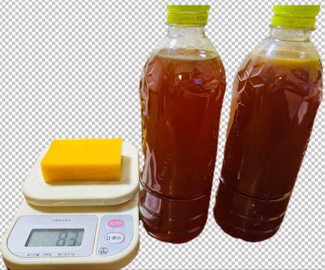 日本ミツバチミツロウ80g前後と誘引液500ml2本 - メルカリ