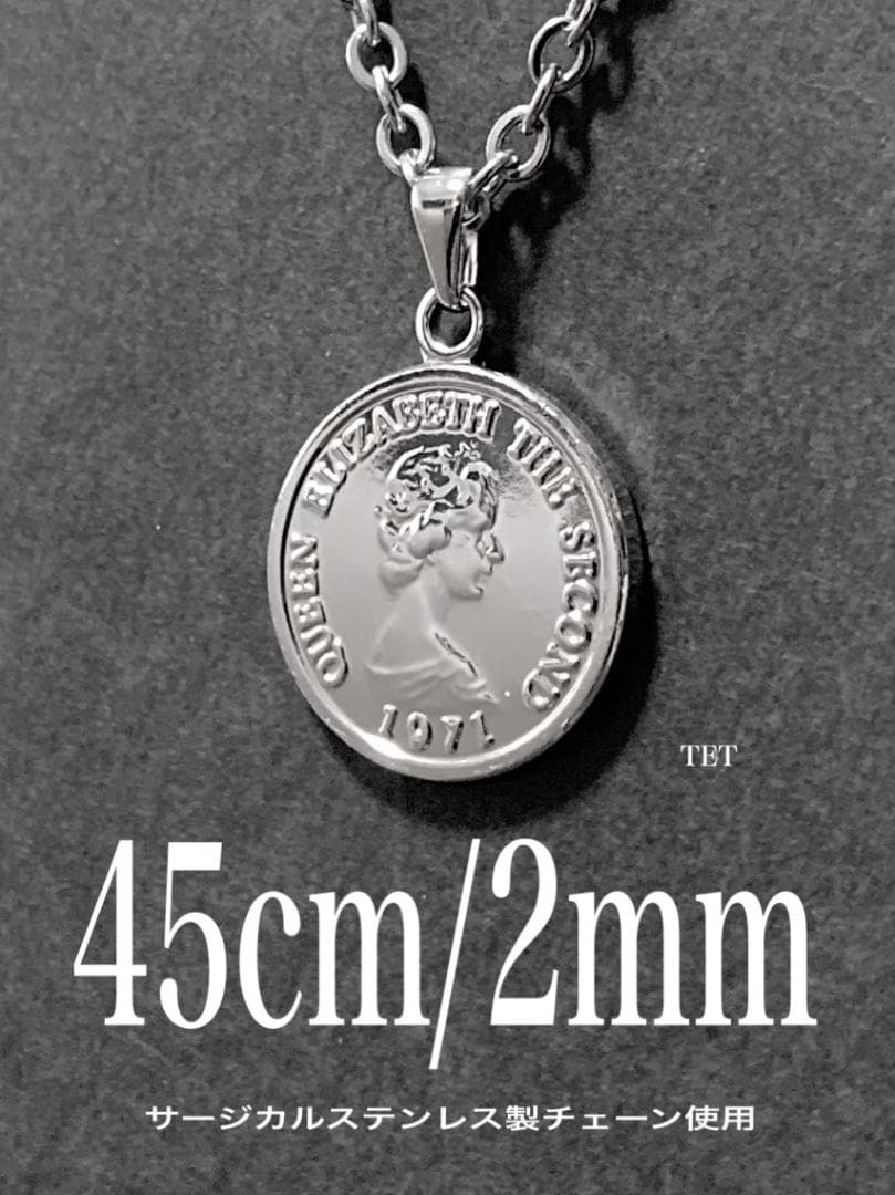 【コインネックレス シルバー 2mm 45cm】エリザベス ステンレス a29 - メルカリ