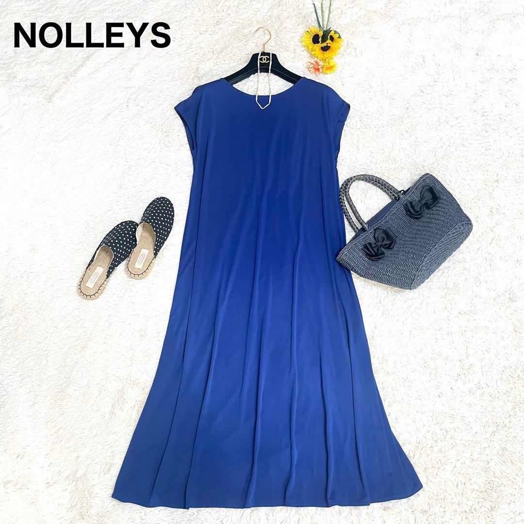 ノーリーズ NOLLEYS フレンチスリーブ カットソーロングワンピース ブルー - メルカリ