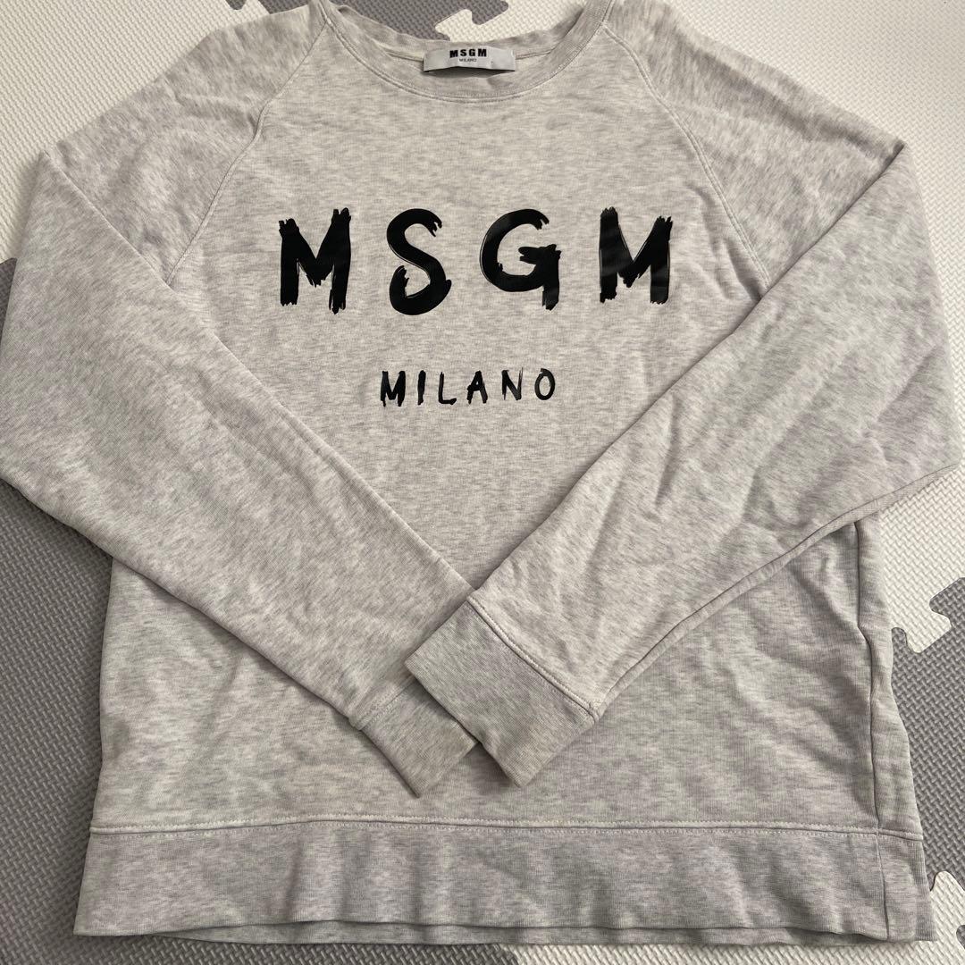 MSGM グレー ロゴ入り スウェット M - メルカリ