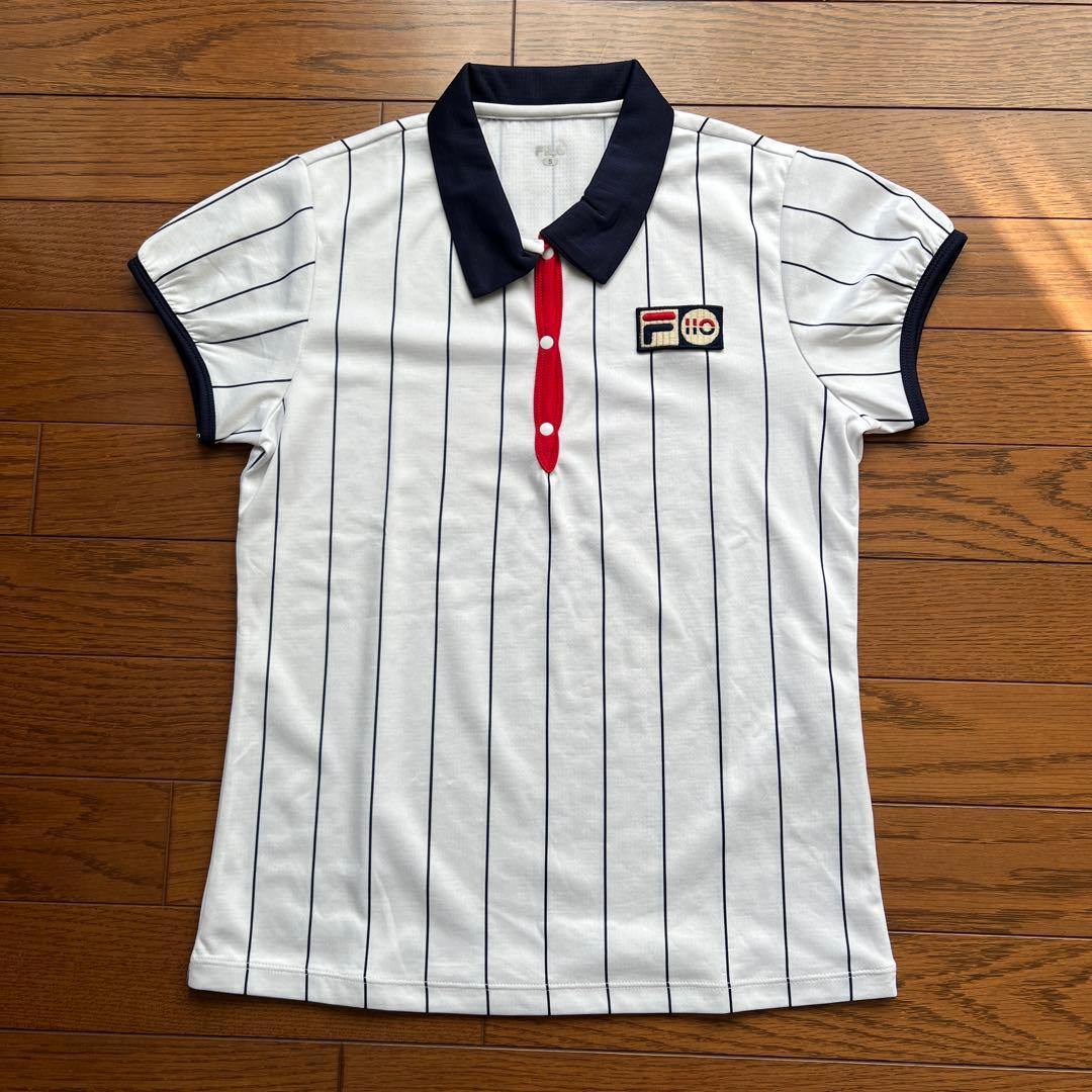 FILA 110周年 ポロシャツ ホワイト/ネイビ - メルカリ