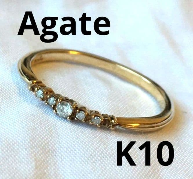 Agete アガット K10 ダイヤ イエローゴールド リング 10金 YG - メルカリ