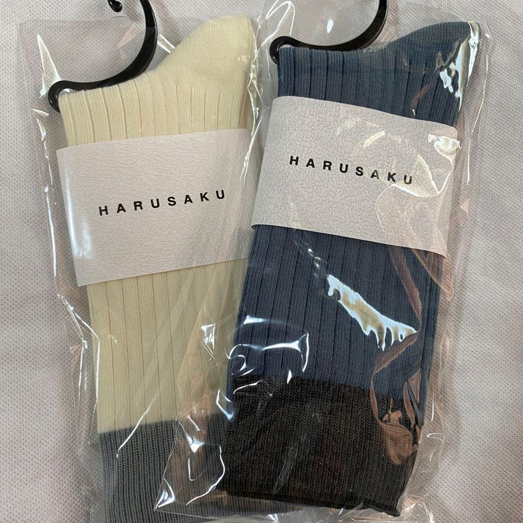 HARUSAKU ソックス 2足セット アイボリー ネイビー M - メルカリ