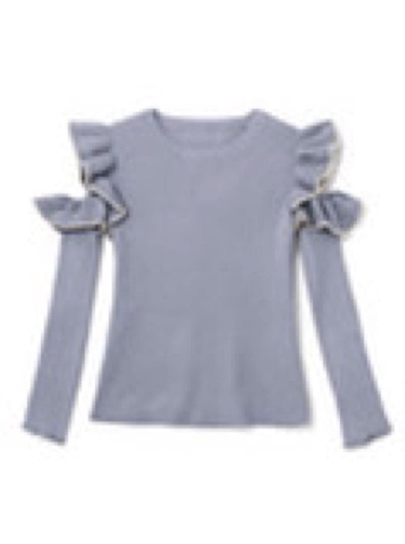 GRL 配色フリルオープンショルダーニットトップス[dr342] - メルカリ