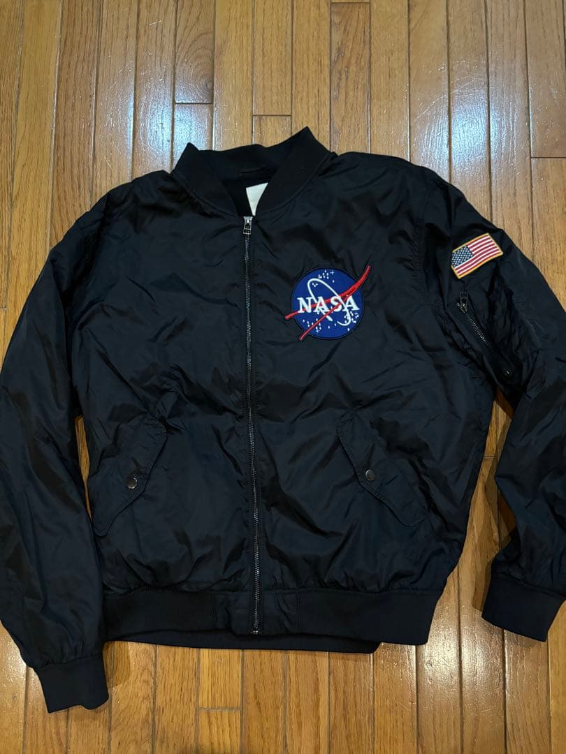 NASA MA-1 フライトジャケット 黒 H&M - メルカリ