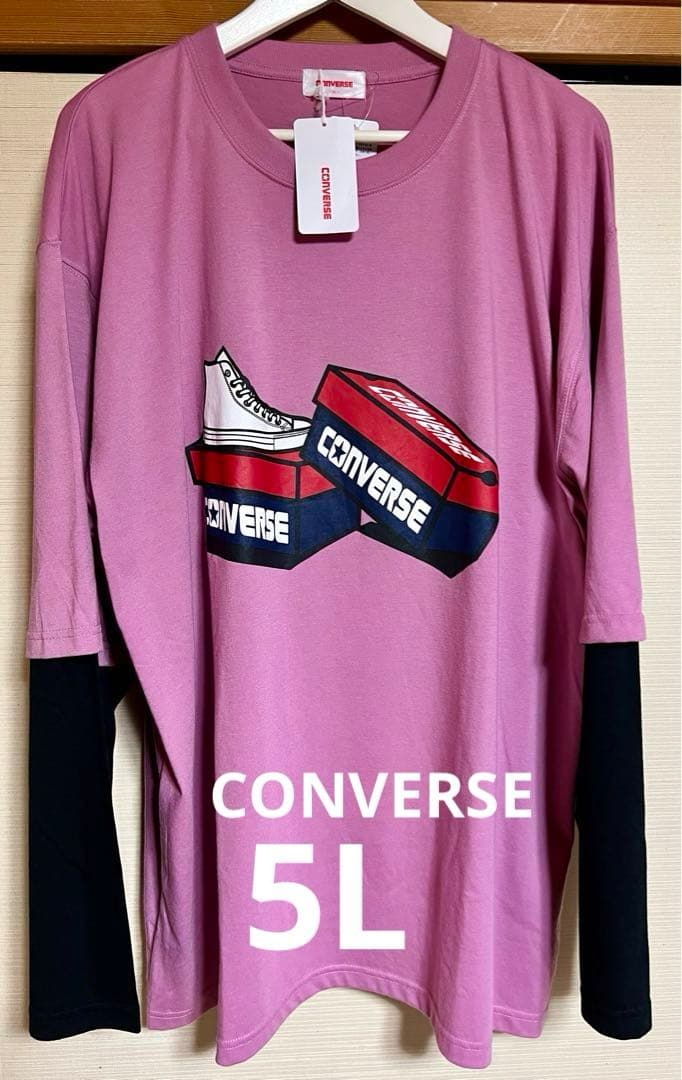 ★新品タグ付★CONVERSE/丸首長袖 フェイク Tシャツ 5L☆超お薦め品☆ - メルカリ