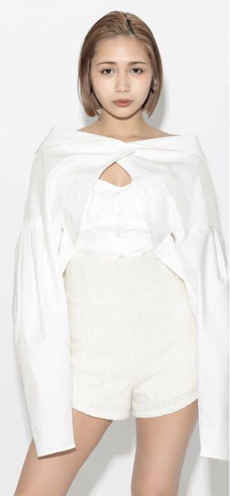 50%割引ホワイト系 Free Size春夏新作 Melt The Lady ツーピースブラウスセット ホワイト シャツ ブラウス 半袖 袖