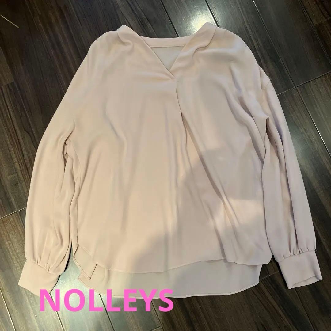 NOLLEYS ノーリーズ ピンクベージュVネック 長袖 トップス - メルカリ