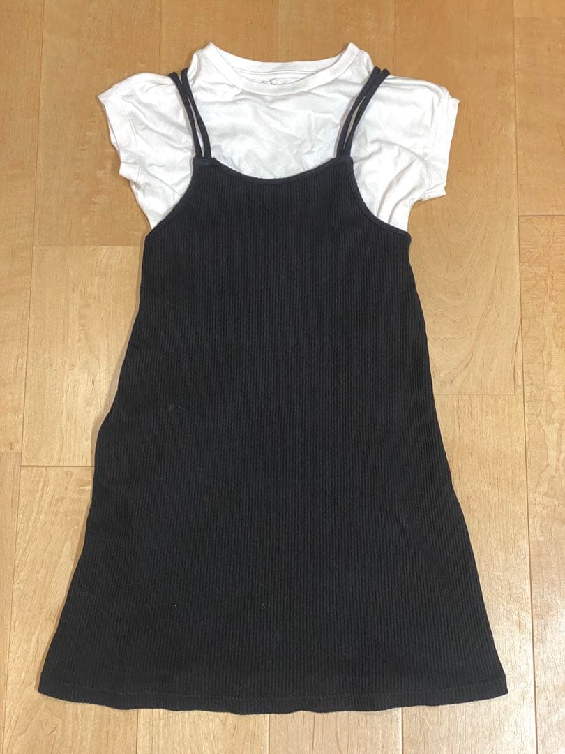 GU ジーユー GIRLS 2WAYリブキャミソールワンピース(半袖) 120 - メルカリ