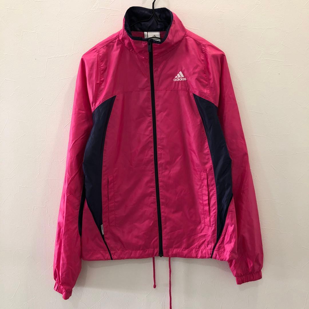 C166 adidas ピンク 長袖ウィンドブレーカー レディース S - メルカリ