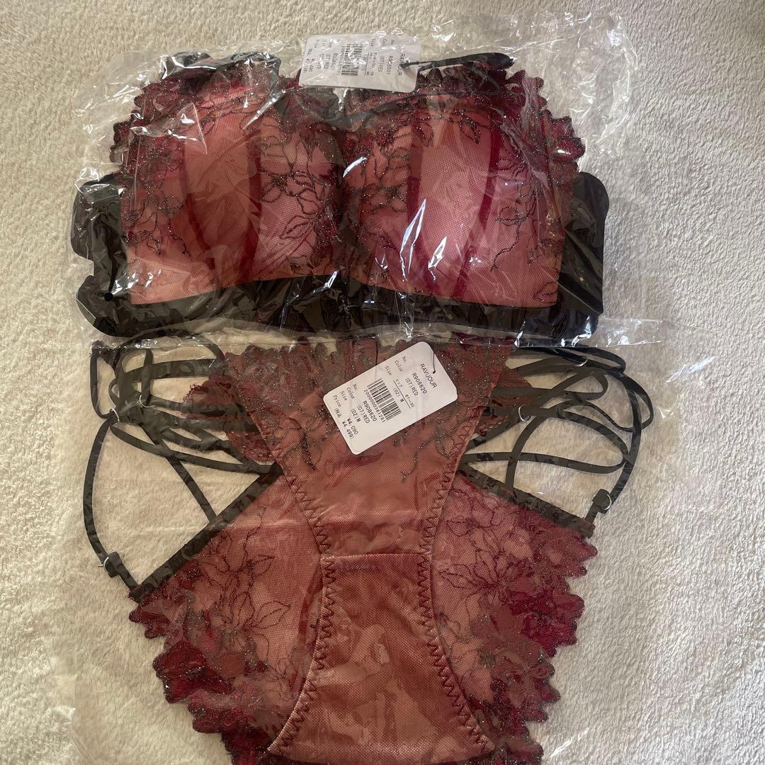 RAVIJOUR 赤 花柄 レース ブラジャー C75 - メルカリ