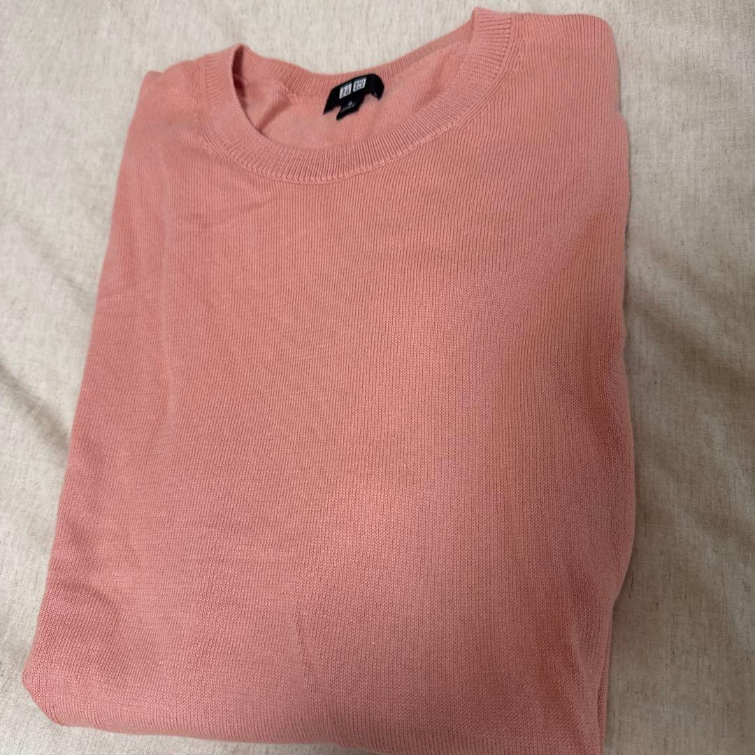 UNIQLO Mサイズ ピンク ニット 100%ウール - メルカリ