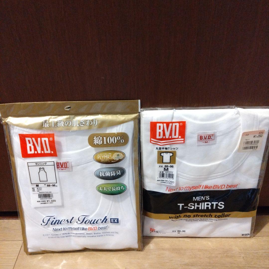 新品 BVD ランニング 丸首 半袖 Tシャツ M 2枚セット 白 綿100% - メルカリ
