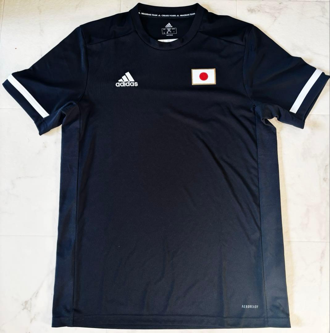 【JFA支給】adidas 日本代表 オリンピック用 半袖シャツ 黒 XOサイズ - メルカリ