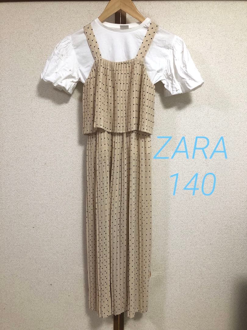 ZARA 140 サロペット パフスリーブTシャツ セット売り by メルカリ