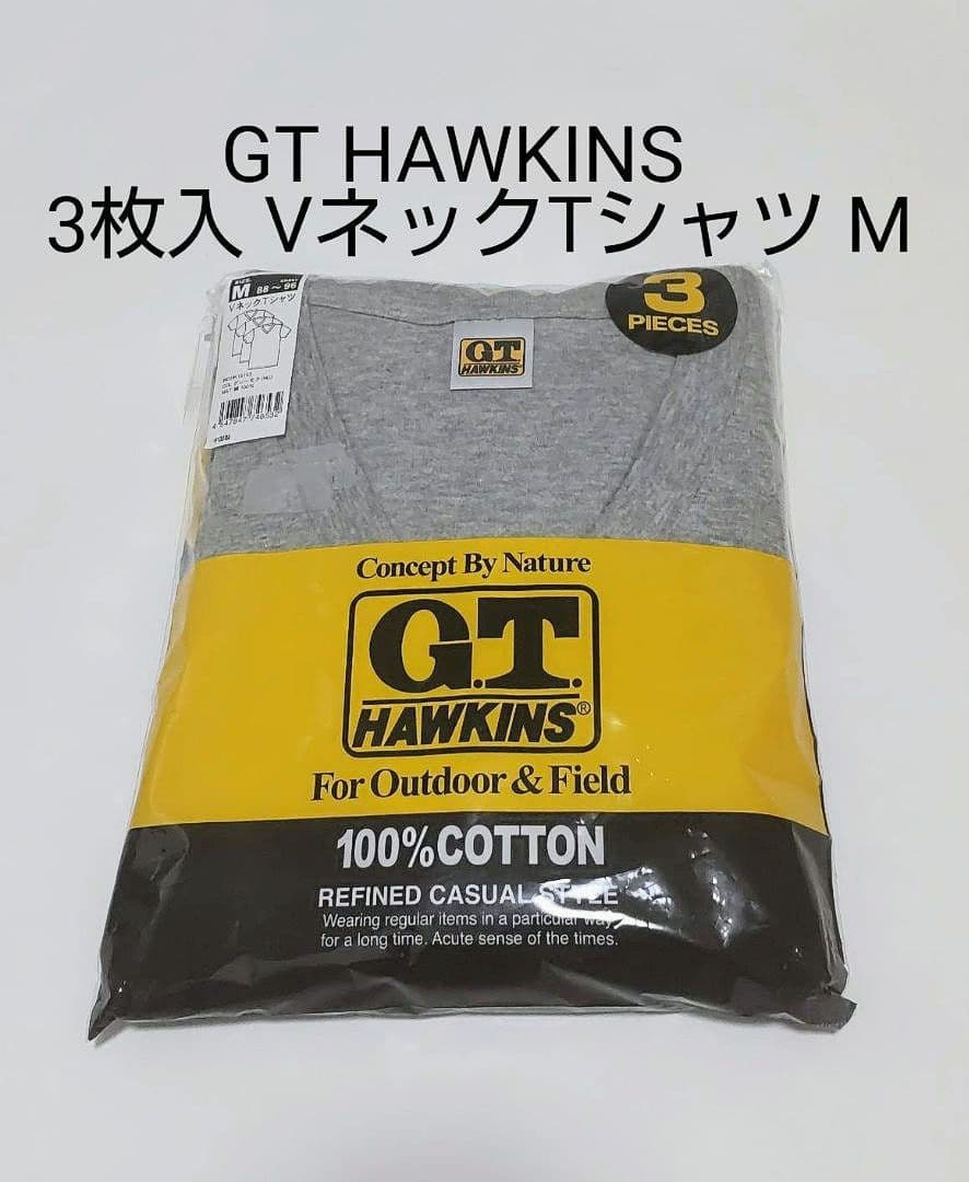 GT HAWKINS VネックTシャツ 3枚入 グレー Mサイズ - メルカリ