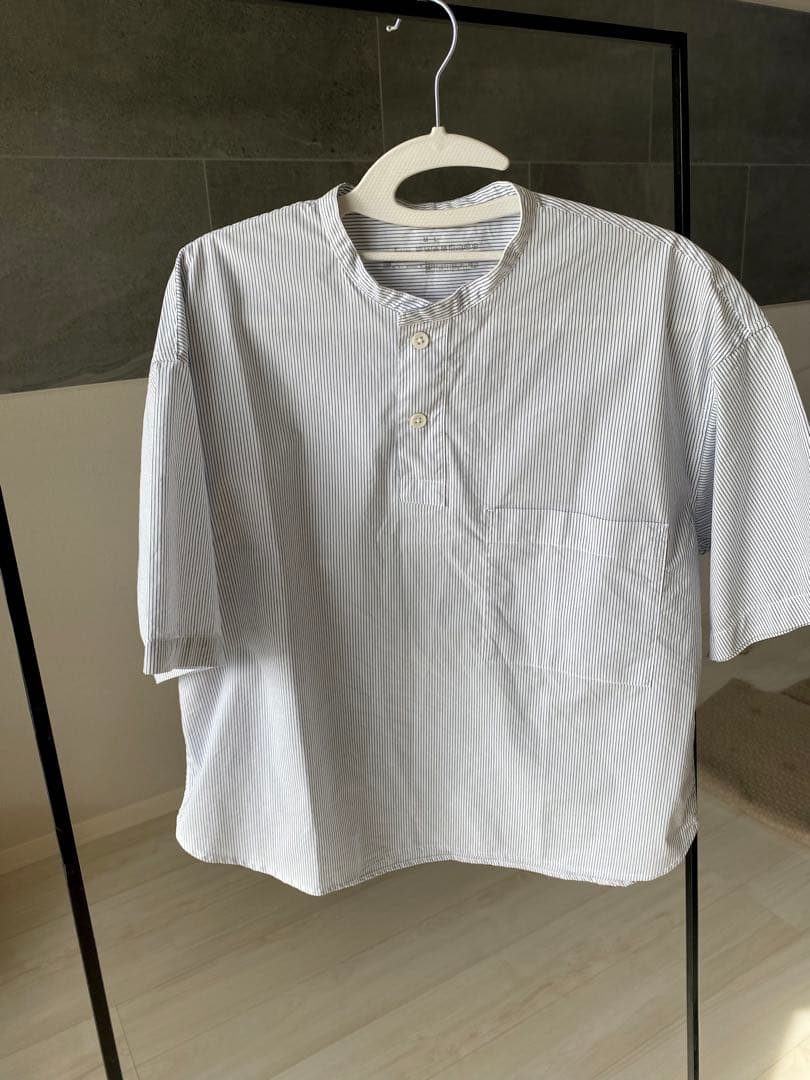 MUJI 【M-L】ストライプシャツ - メルカリ