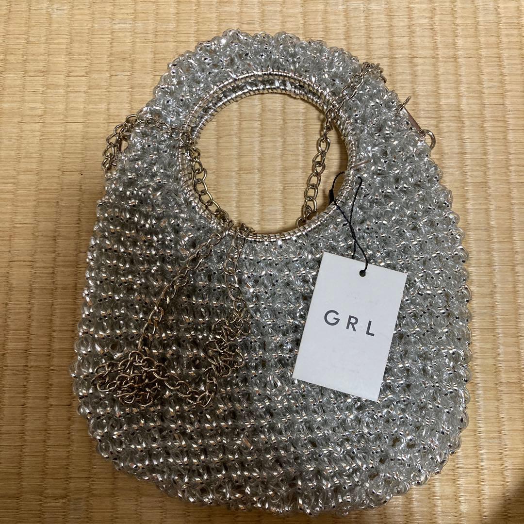 GRL 2wayチェーンショルダーコードハンドバッグ シルバー - メルカリ