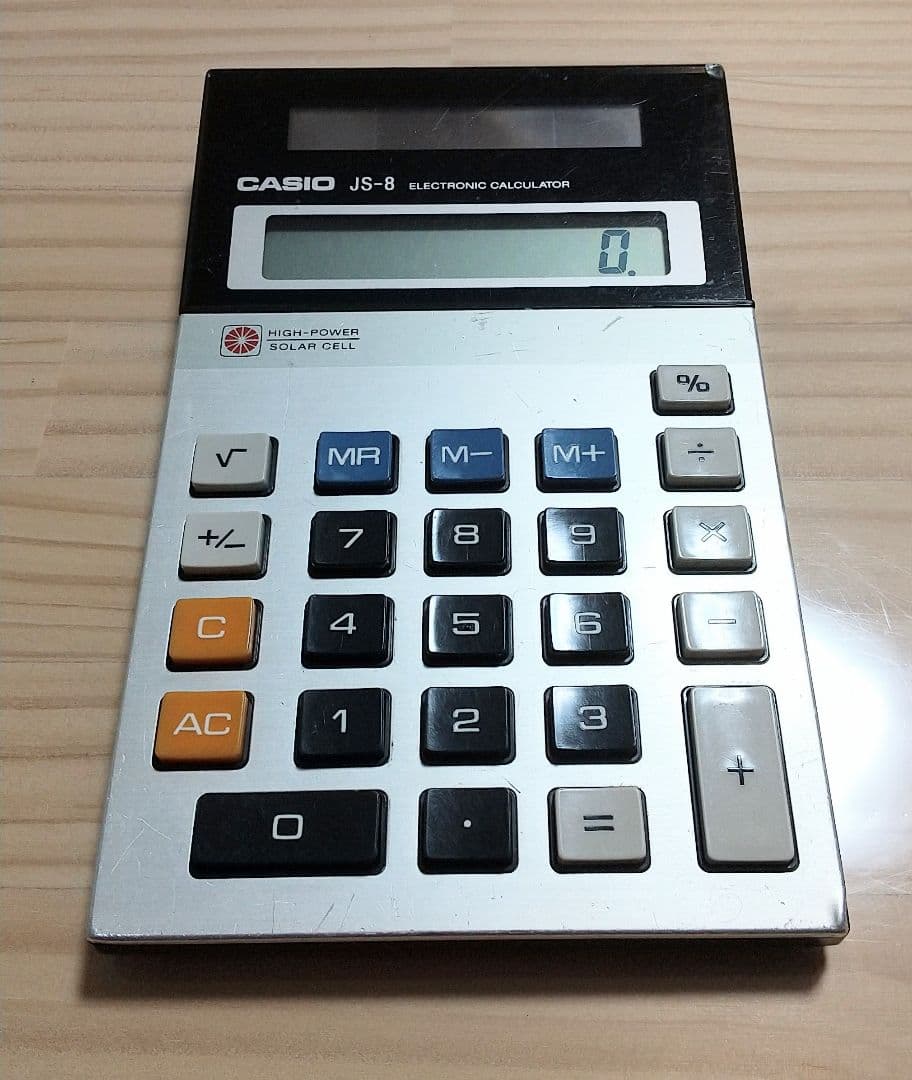 計算機 CASIO JS-8 ソーラー電卓 ＊動作確認済み＊ - メルカリ