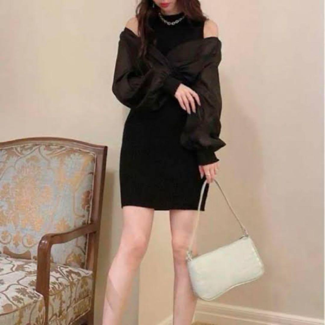 シアーレイヤードタイトニットワンピース[dr375] - メルカリ