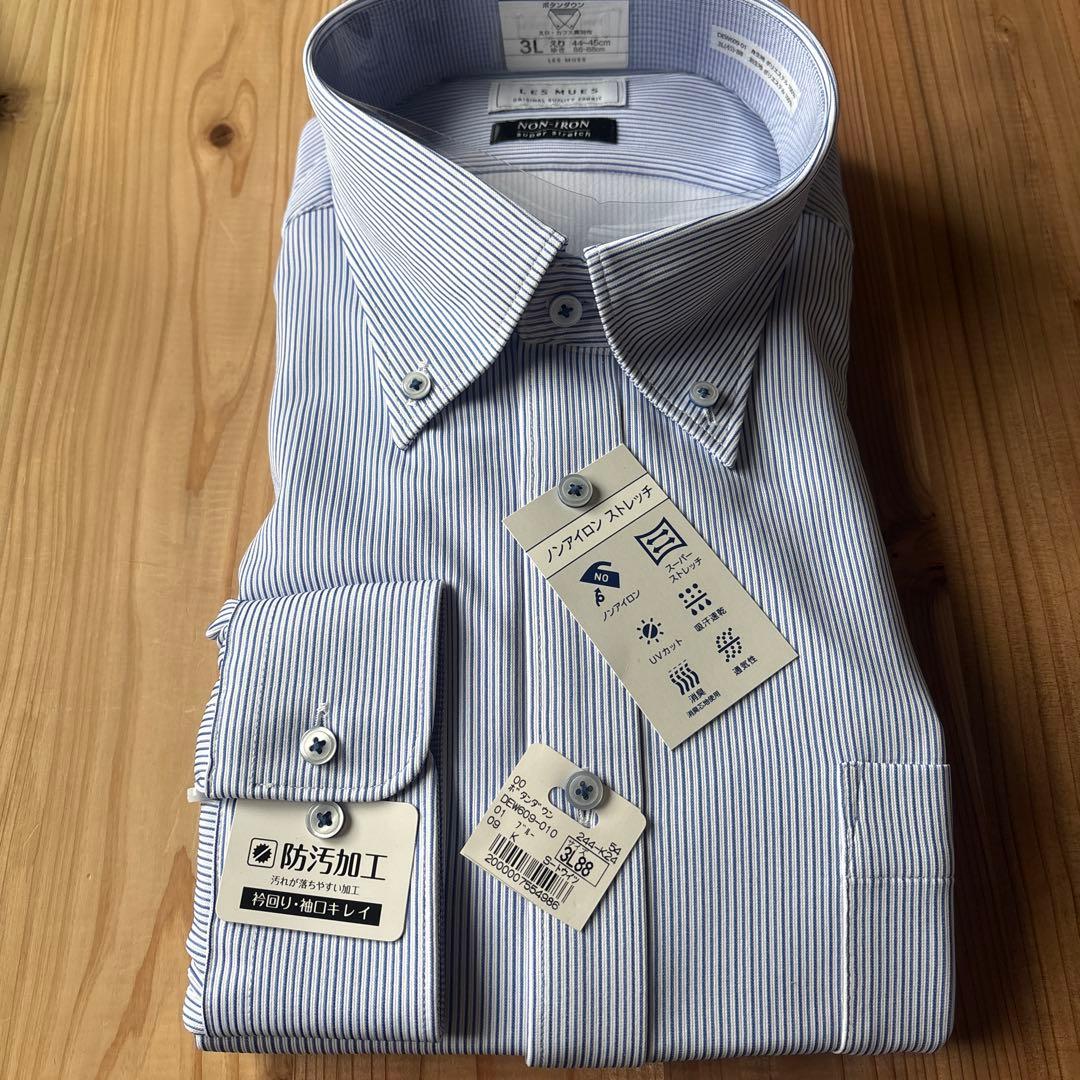 LES MUES ノンアイロン ストレッチシャツ 3L 45/88 - メルカリ