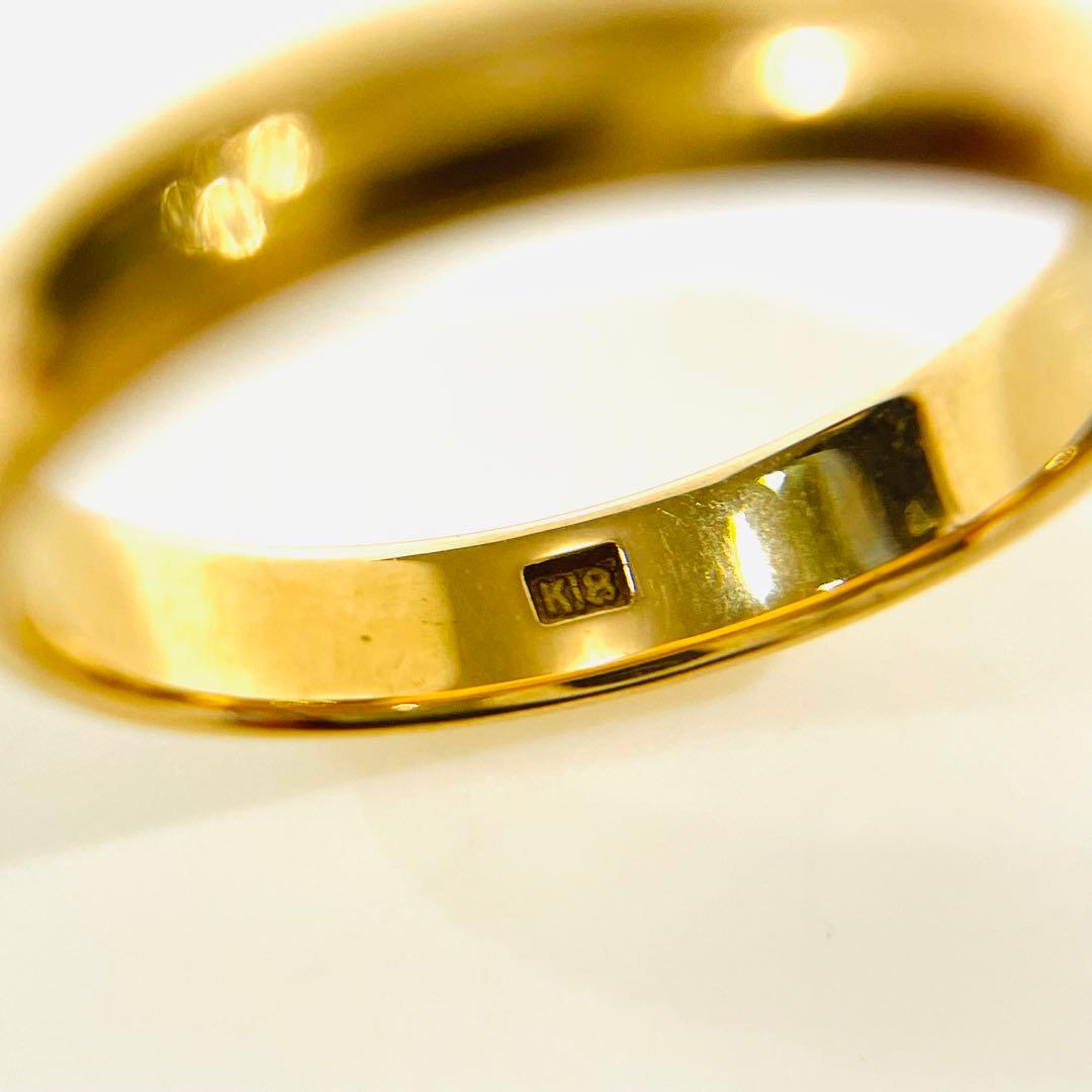 K18 18金 リング 3.1g 9号 甲丸 - リング・指輪