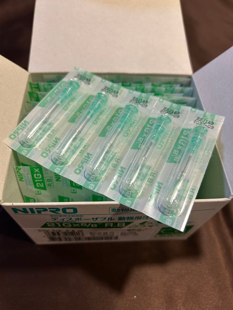 NIPRO 動物用注射針 21G×5/8" R.B 38本 - メルカリ