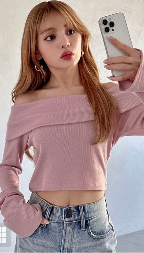 新品未使用♡GRLオフショルフレアスリーブテレコトップス[dk1070] by メルカリ