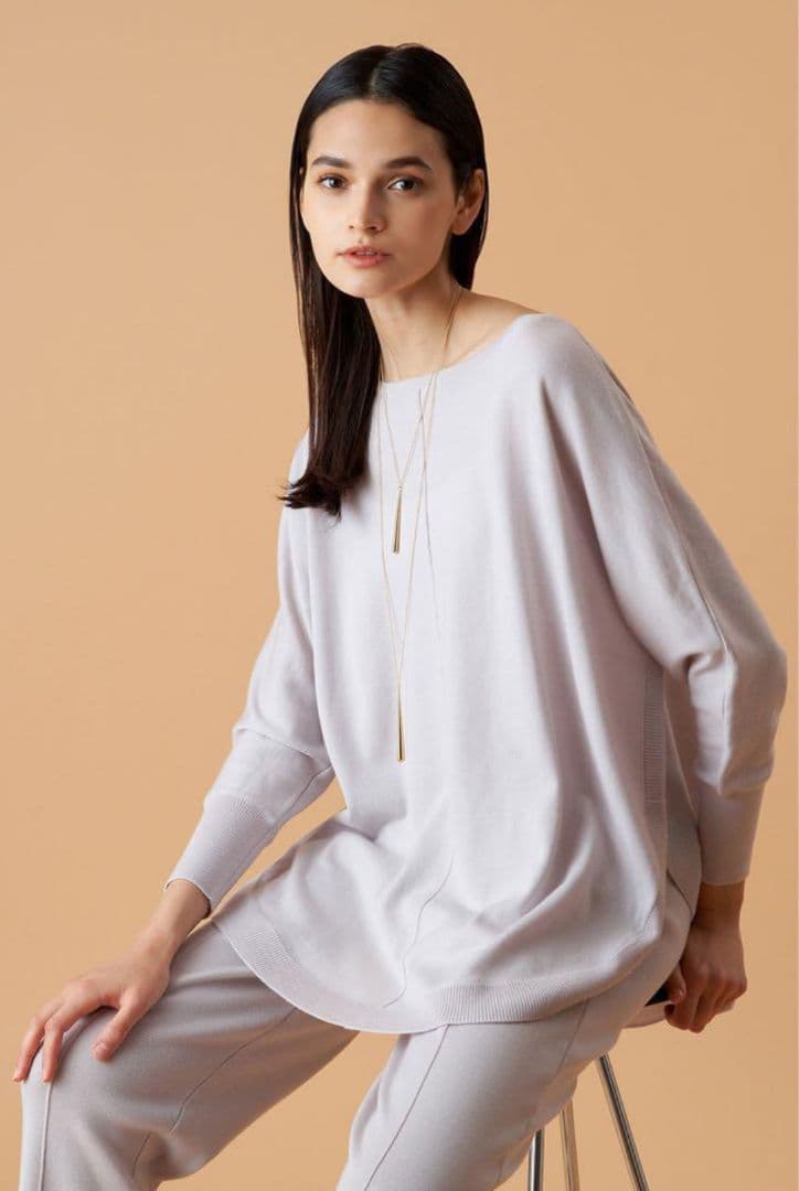 アナイ ANAYI 前後2WAYウール天竺ニット ラベンダーピンク 38 - メルカリ